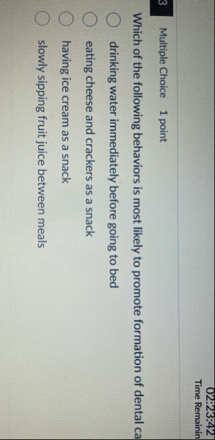 Solved 02:23:42Time Remainin3Multiple Choice 1 ﻿pointWhich | Chegg.com