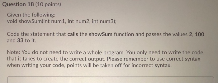 Solved Question 14 (10 points) Given the following: int Loop | Chegg.com