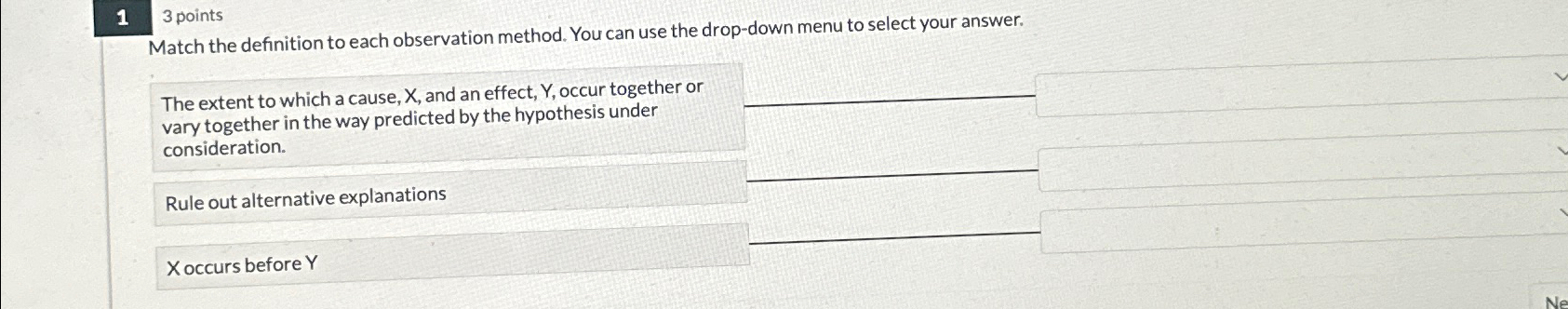 Solved 1 ﻿pointsMatch the definition to each observation | Chegg.com