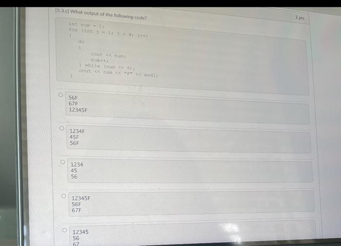 Solved [5:3.c] What output of the following code? ant num | Chegg.com