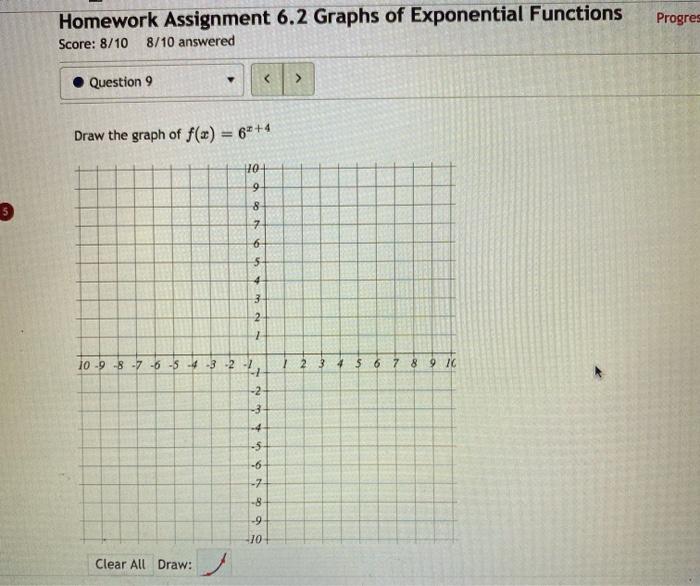 Solved Progres Homework Assignment 6.2 Graphs of Exponential | Chegg.com