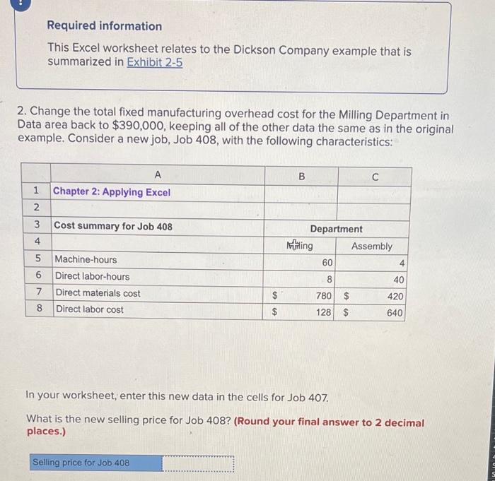 Solved Chapter 2: Applying Excel Data Markup on job | Chegg.com Solved Chapter 2: Applying Excel Data Markup on job | Chegg.com