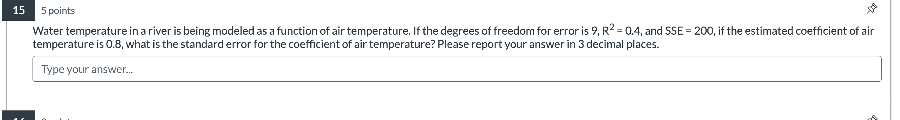 Solved 155 ﻿pointsWater temperature in a river is being | Chegg.com