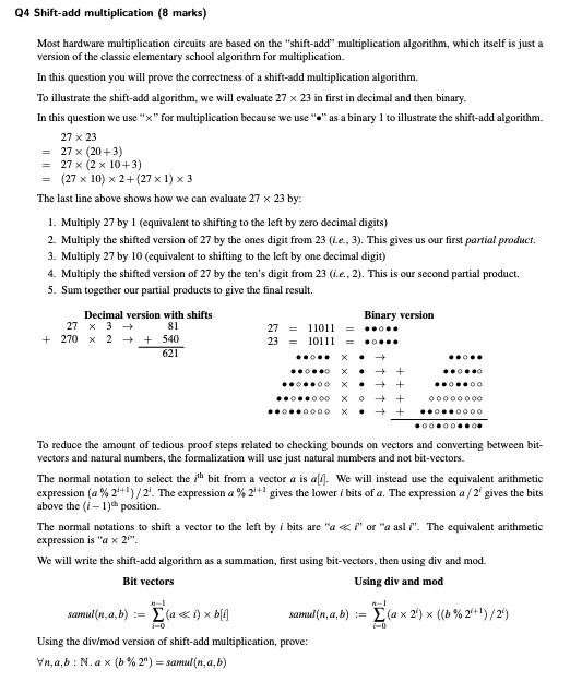 Solved Most hardware multiplication circuits are based on | Chegg.com