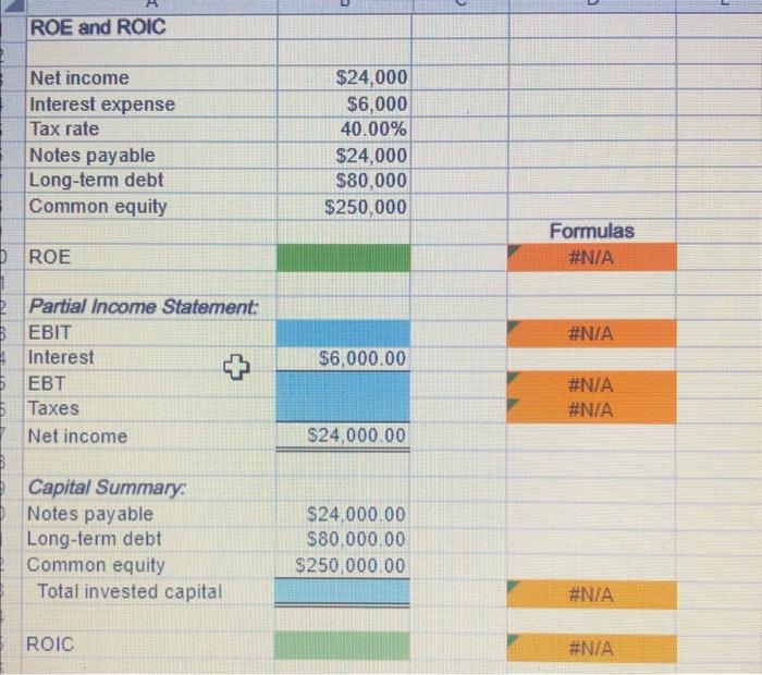Solved Excel Online Structured Activity: ROE and ROIC Baker | Chegg.com
