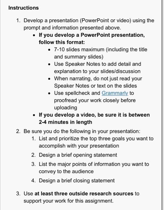Solved Managers must be able to develop a clear presentation | Chegg.com