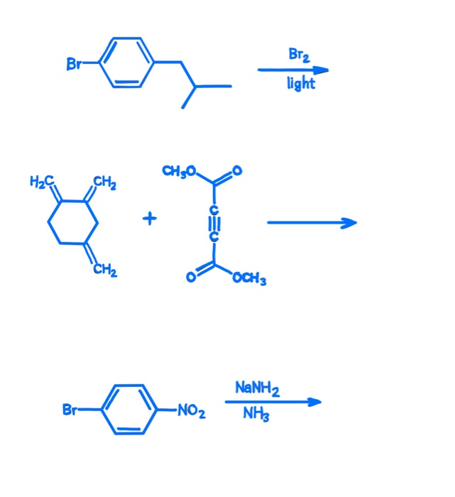 Solved Br Br2 light CHGO. H2C CH HI- CH2 OCH3 NaNH2 NH3 Br | Chegg.com