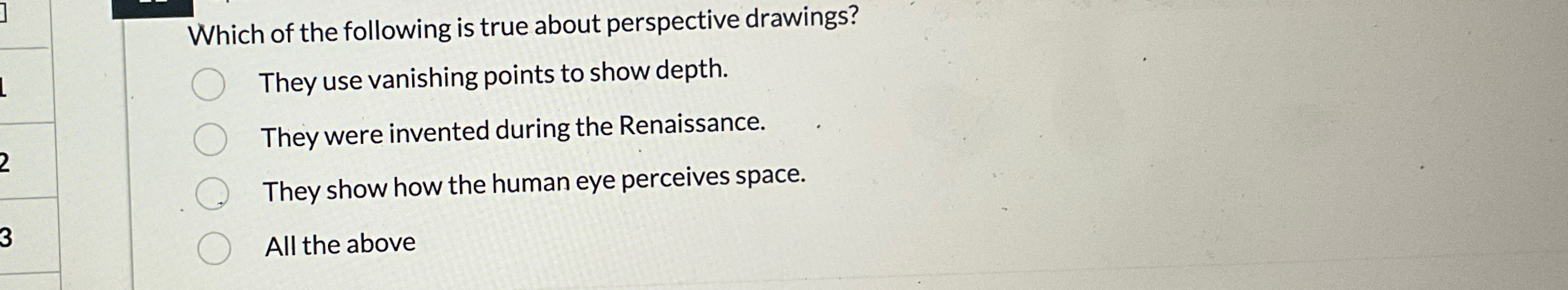 Solved Which of the following is true about perspective | Chegg.com