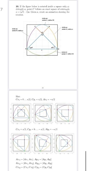 10. If the figure bestow is rotated invide a square | Chegg.com