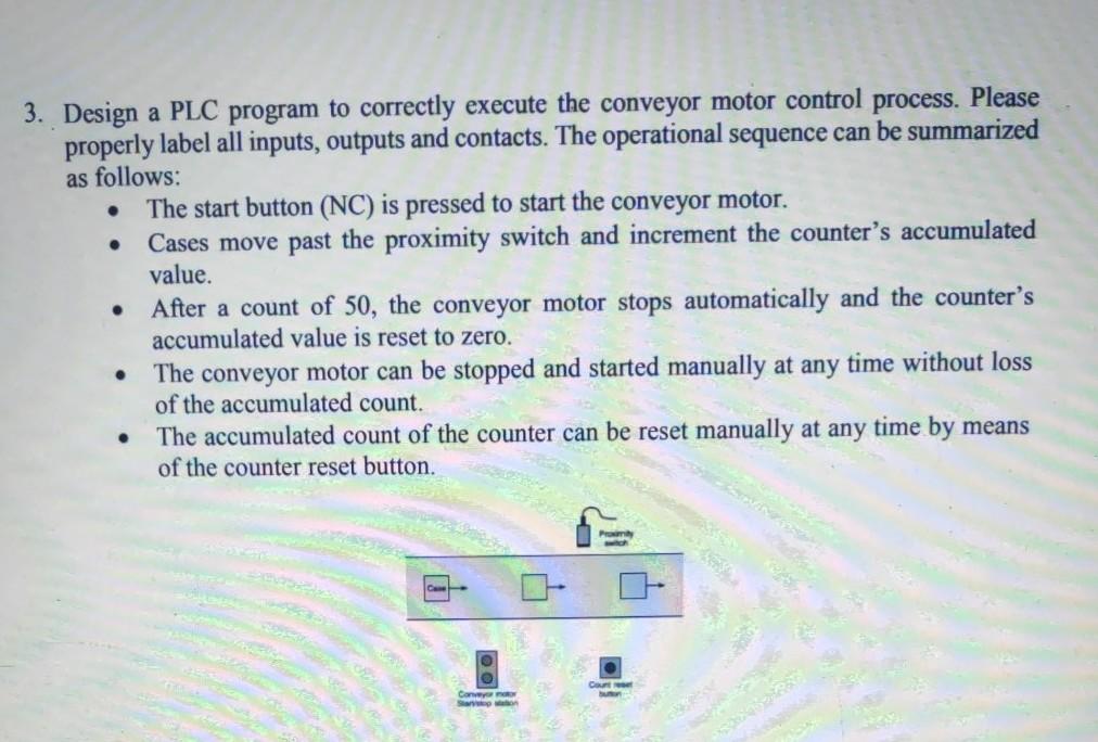 Solved . 3. Design a PLC program to correctly execute the | Chegg.com