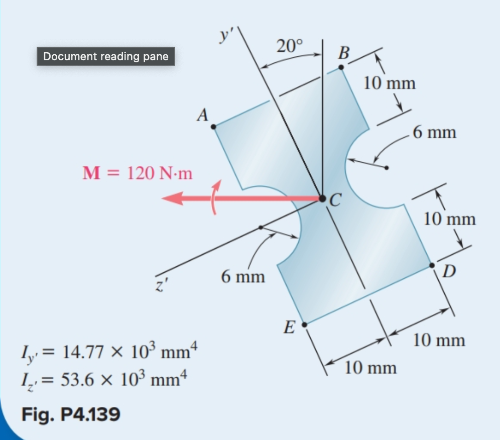 Solved The couple M acts in a vertical plane and is applied | Chegg.com