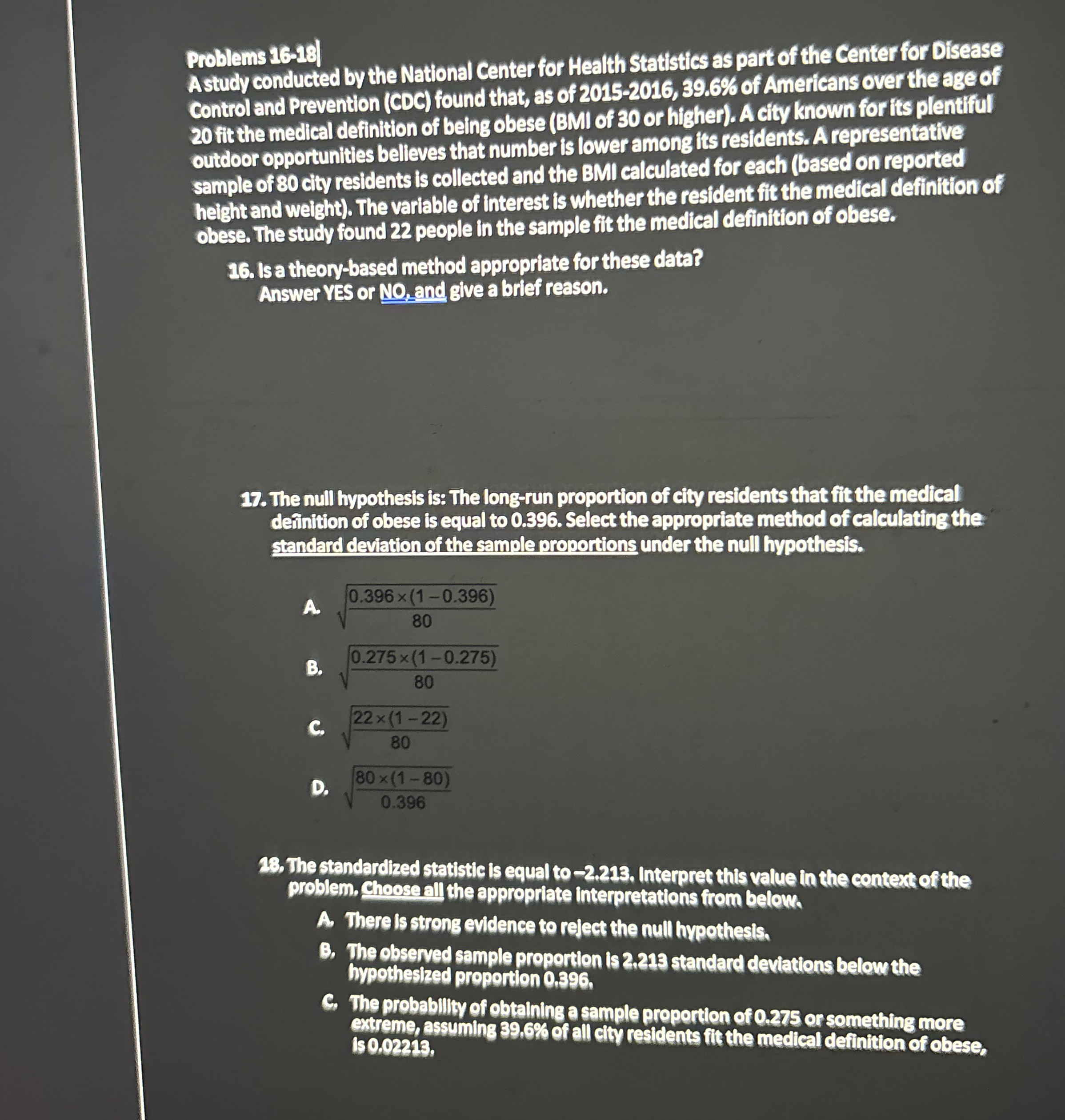 Solved Problems 16.48A study conducted by the National | Chegg.com