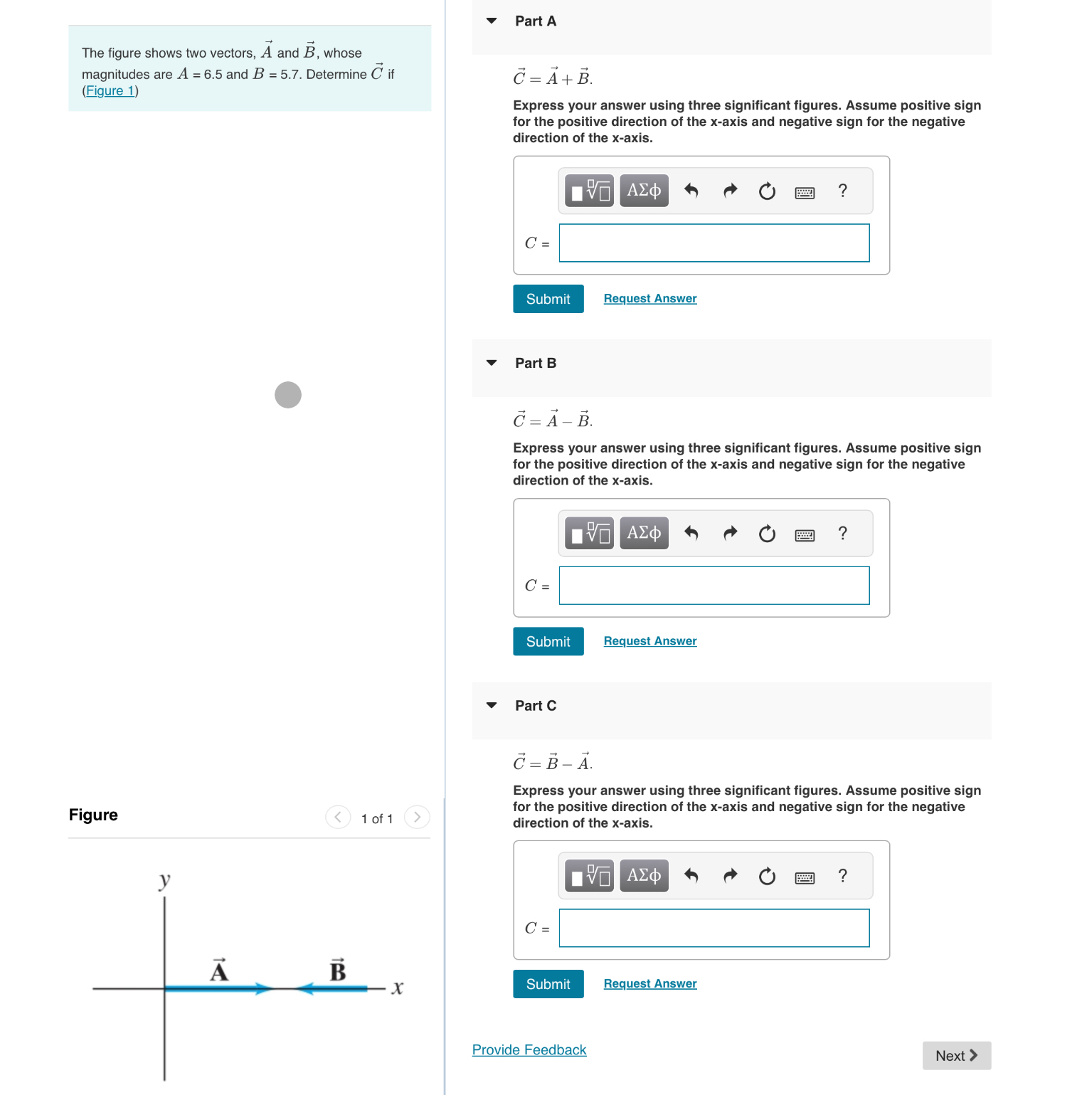 Solved Part AThe figure shows two vectors, vec(A) ﻿and | Chegg.com