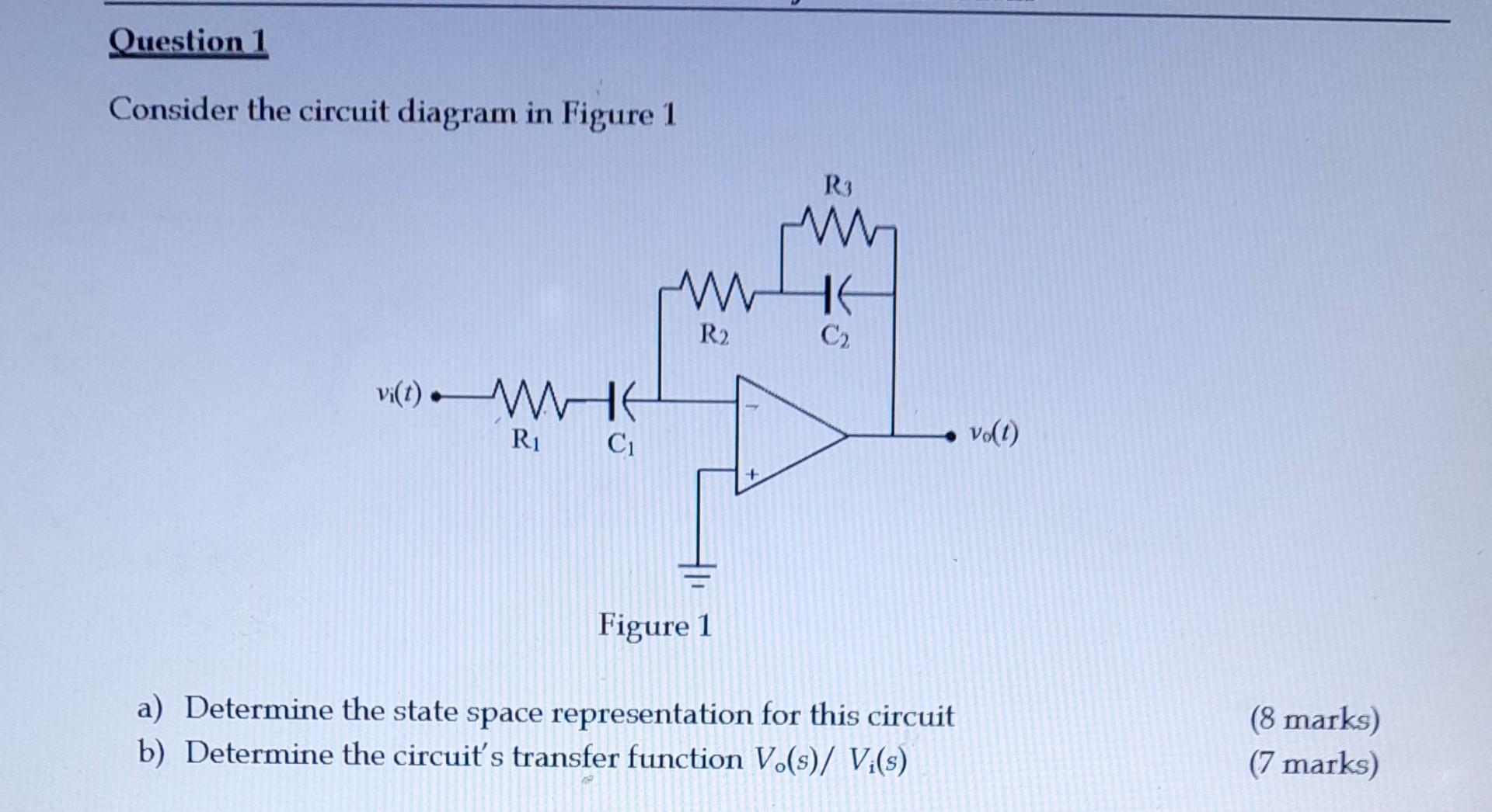 Solved Consider the circuit diagram in Figure 1 a) Determine | Chegg.com