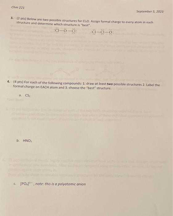 Solved 3. (2 pts) Below are two possible structures for | Chegg.com