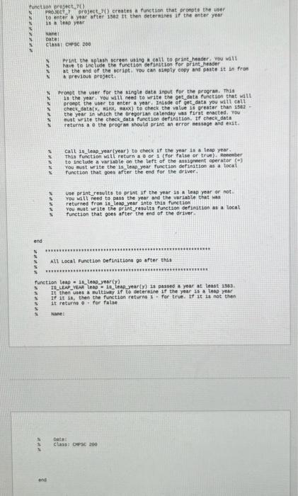 Solved ective Using MatLab Selection Structures. ject In | Chegg.com