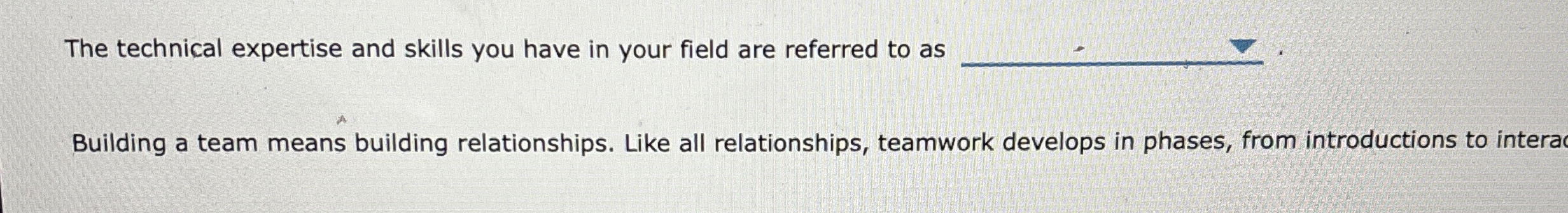 Solved The technical expertise and skills you have in your | Chegg.com