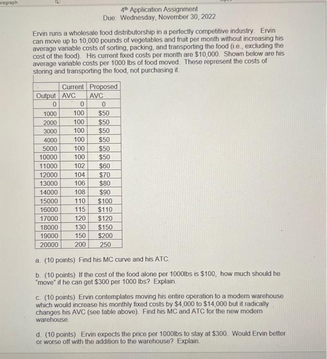 Solved 4th Application Assignment Due: Wednesday, November | Chegg.com