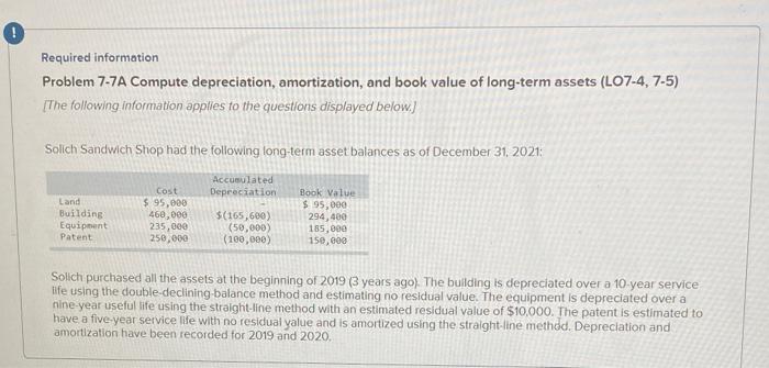 Solved Required information Problem 7-7A Compute | Chegg.com