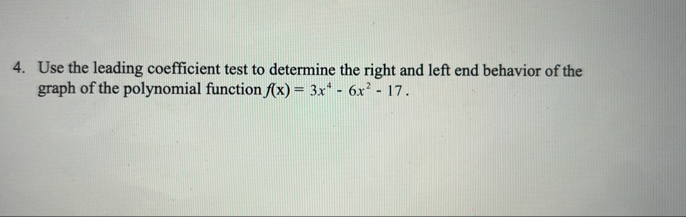 Solved Use the leading coefficient test to determine the | Chegg.com