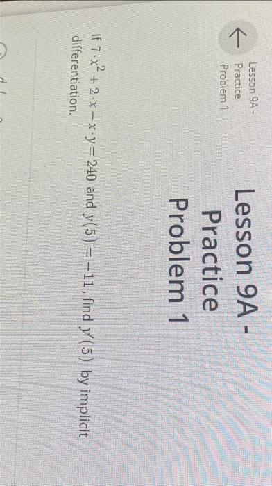 Solved Lesson 9A - Practice Problem 1 Lesson 9A - Practice | Chegg.com