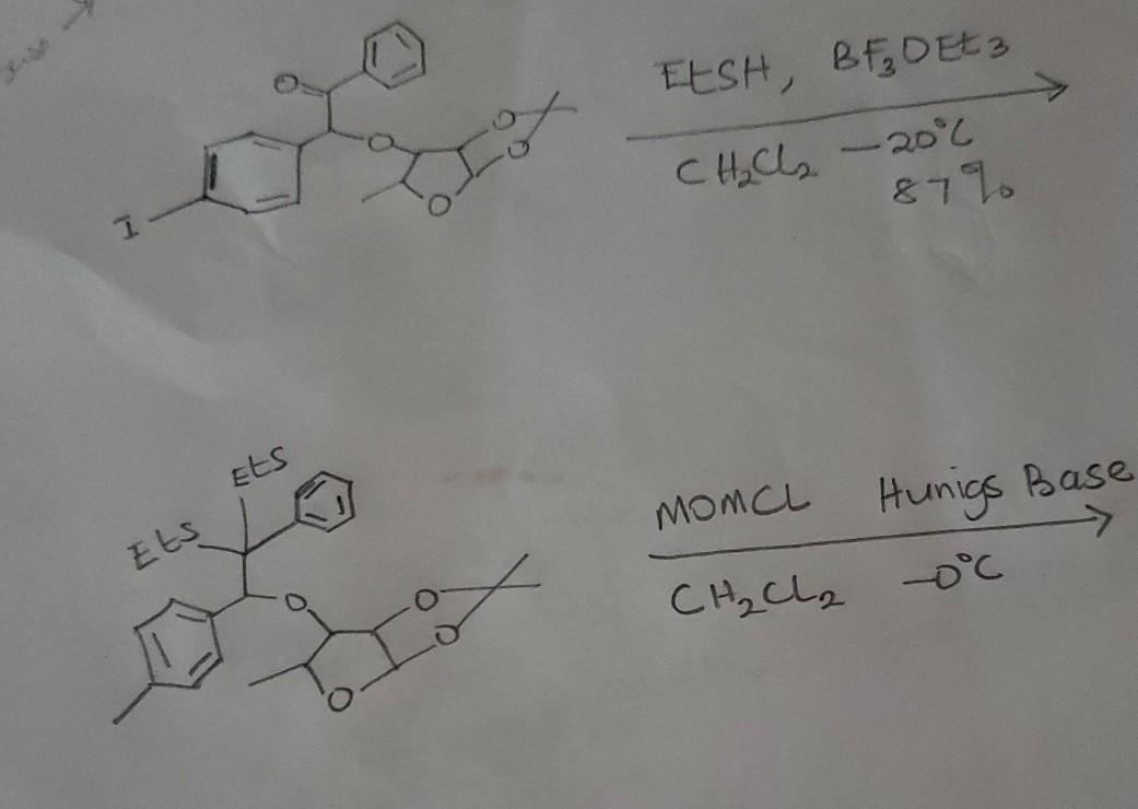 Solved EESH, BEDEt 3 CH₂Cl -20°C 87% 1 EES Ets MOMCL Hunigs | Chegg.com