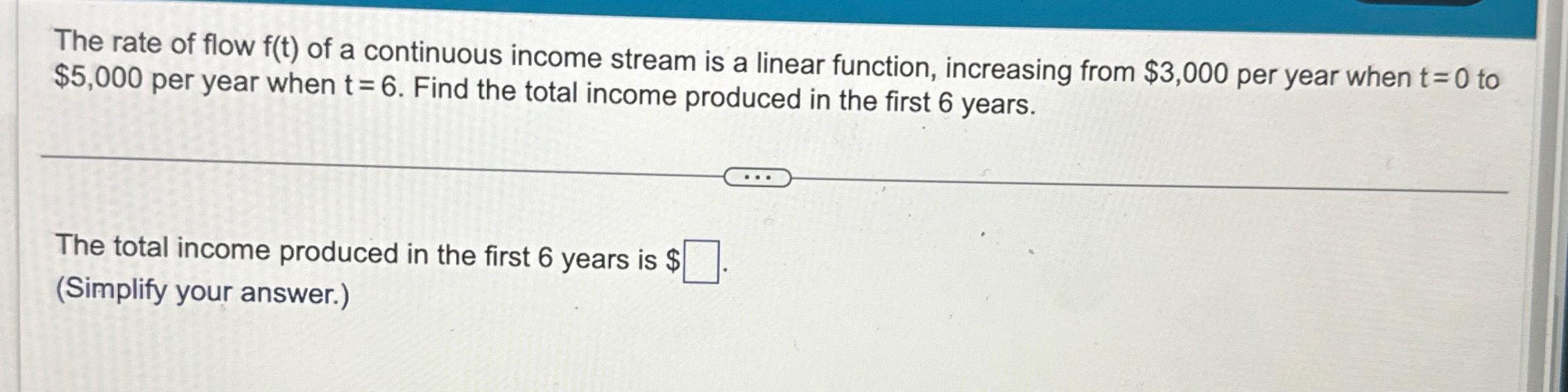 Solved The rate of flow f(t) ﻿of a continuous income stream | Chegg.com