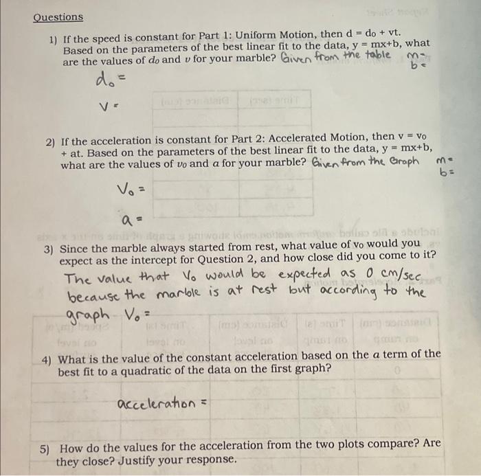 Part 1: Uniform motion Include a file called uniform | Chegg.com