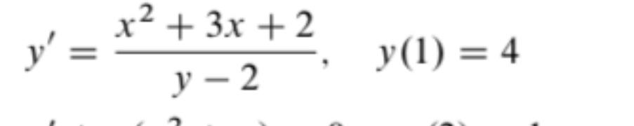 Solved solve using separating variables y'=x2+3x+2y-2,y(1)=4 | Chegg.com