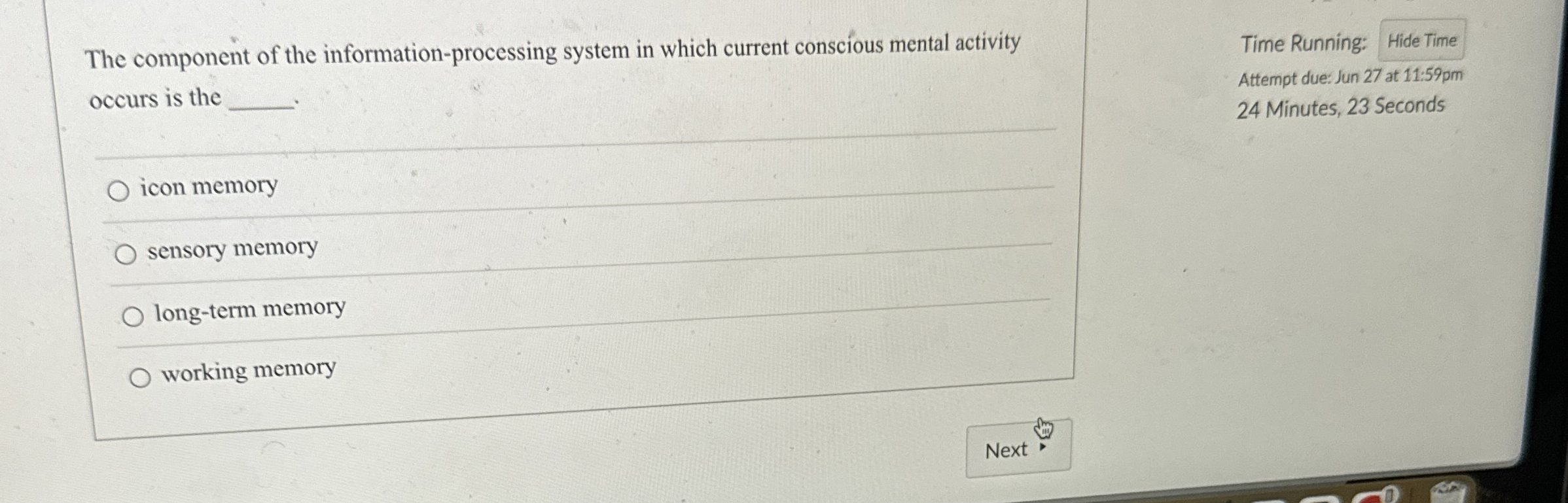Solved The component of the information-processing system in | Chegg.com