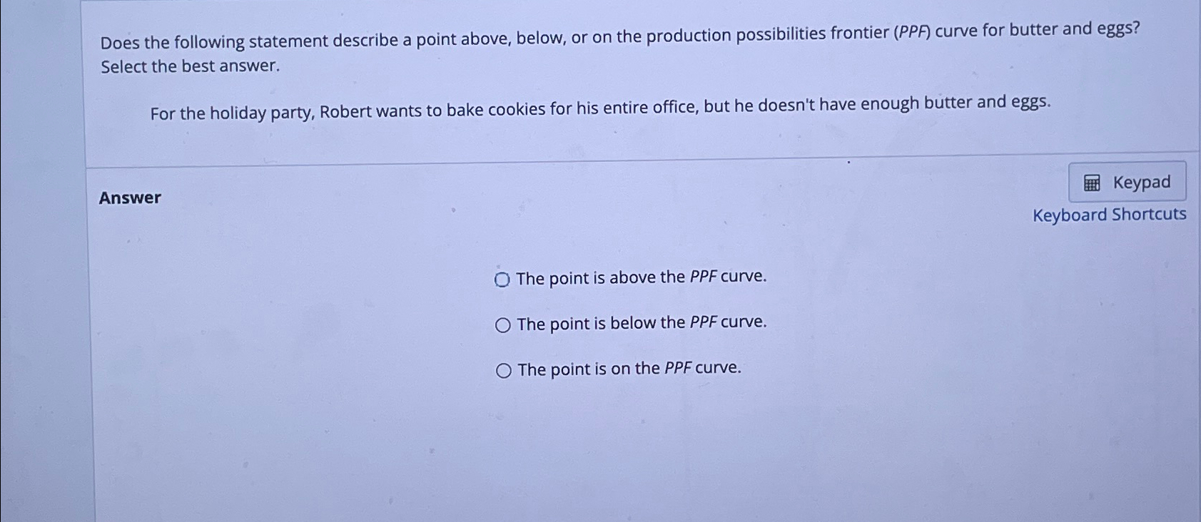 Solved Does the following statement describe a point above, | Chegg.com