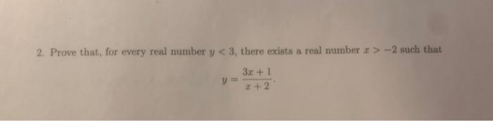 Solved 2. Prove that, for every real number y