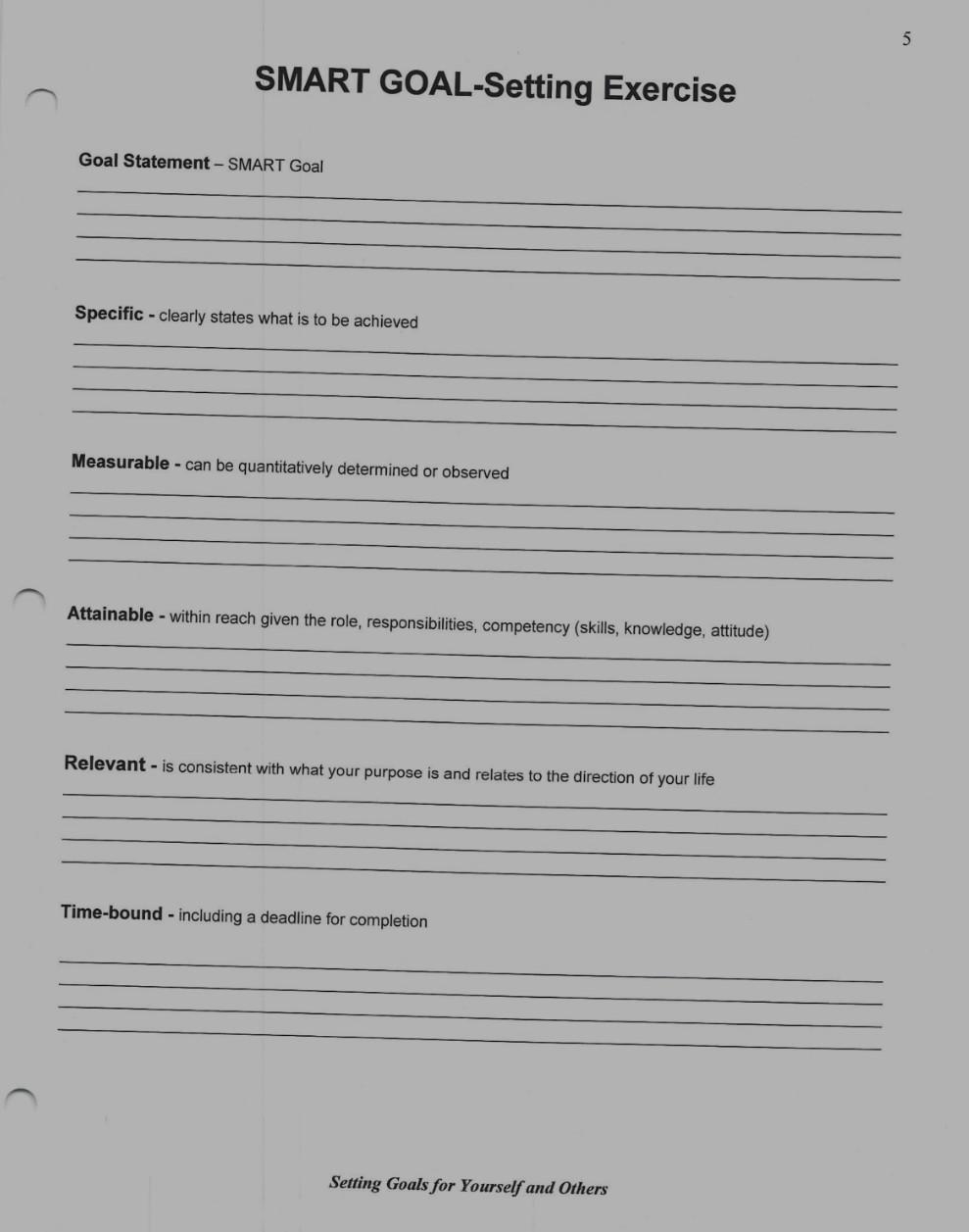 Solved 5 SMART GOAL-Setting Exercise Goal Statement - SMART | Chegg.com