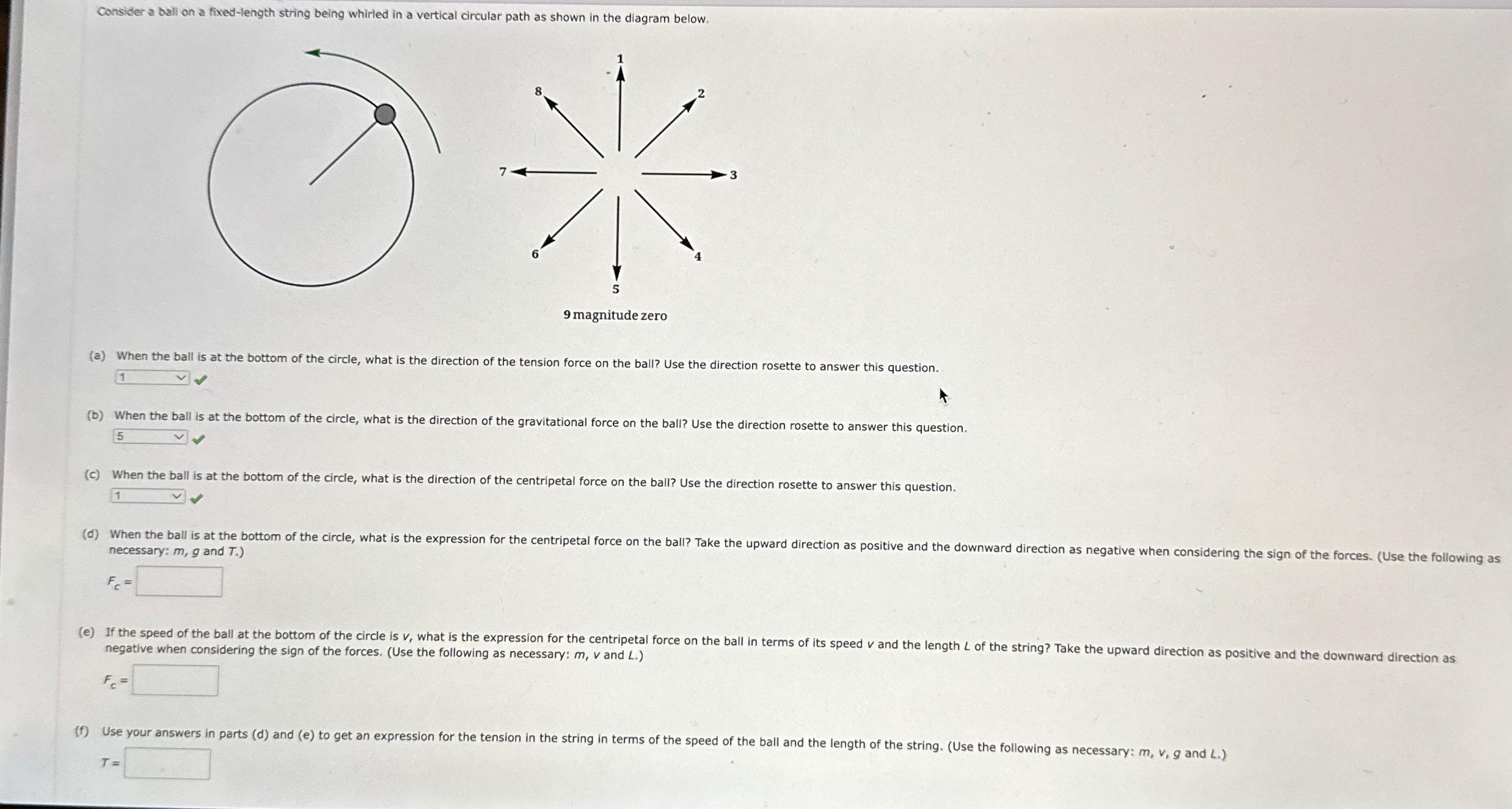 Consider a ball on a fixed-length string being | Chegg.com