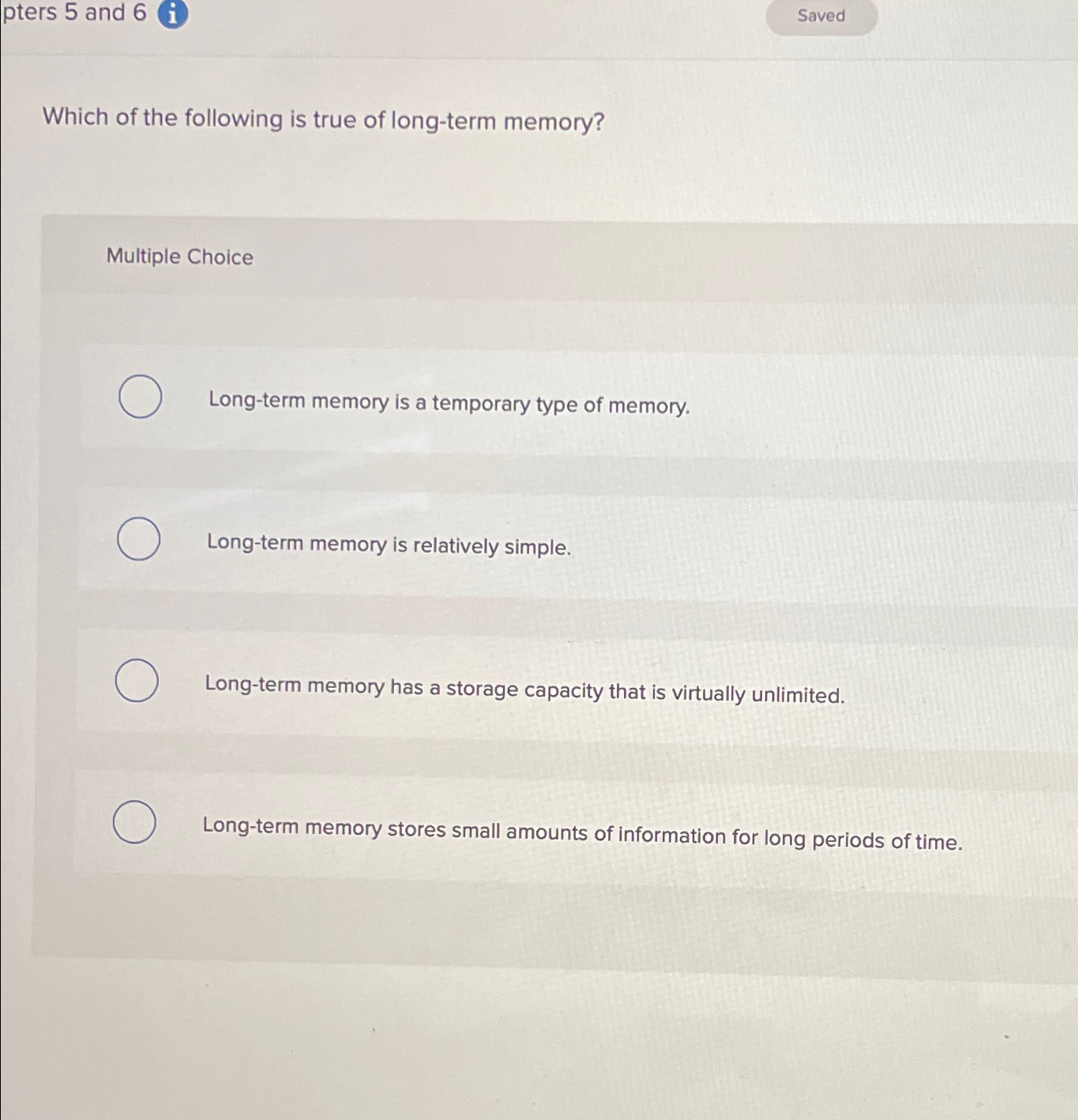 Solved pters 5 ﻿and 6 ﻿iWhich of the following is true of | Chegg.com