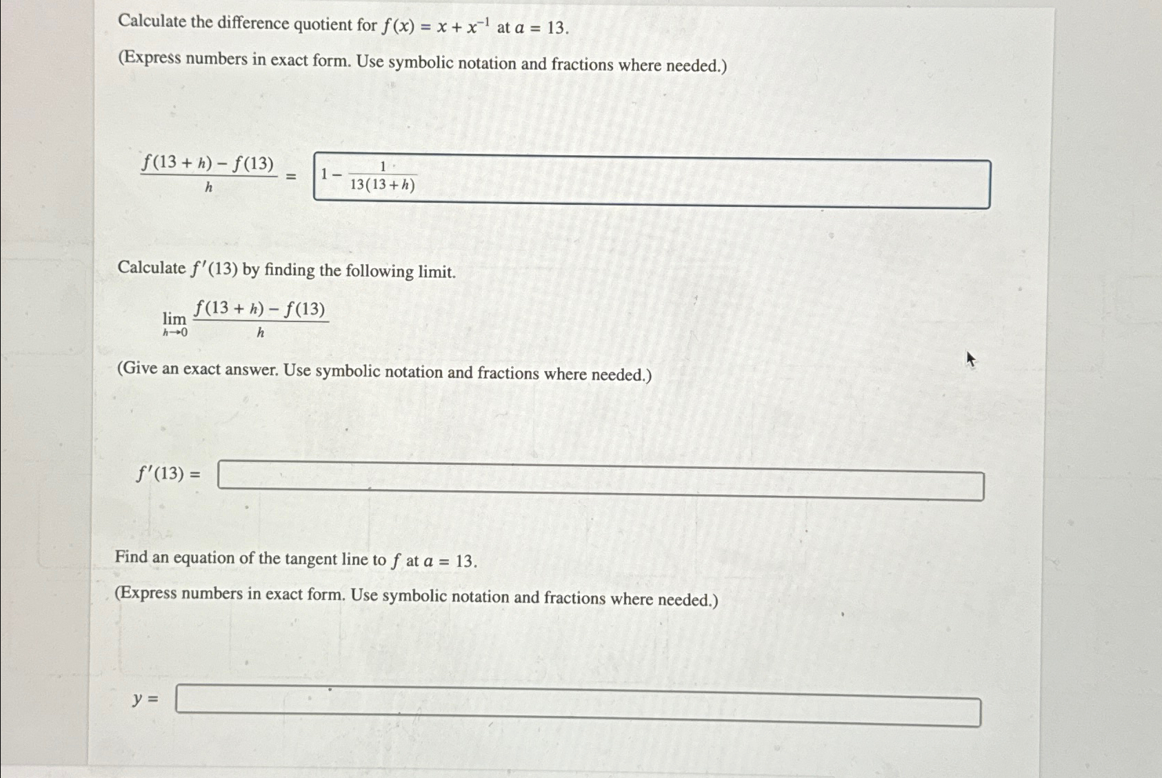 Solved Calculate the difference quotient for f(x)=x+x-1 ﻿at | Chegg.com