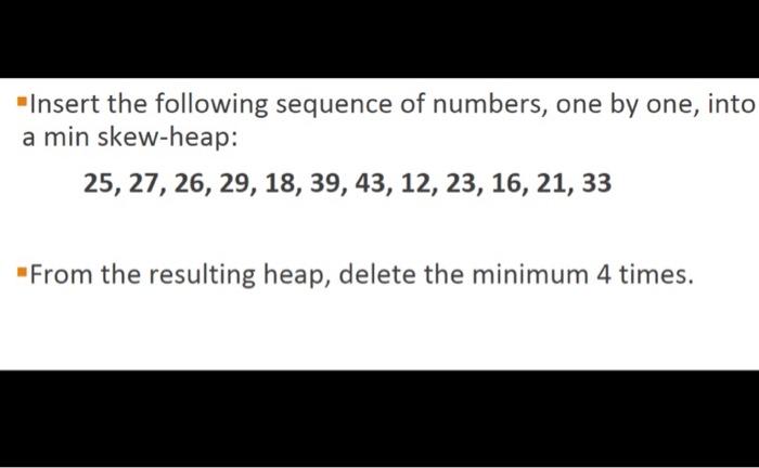 Solved -Insert the following sequence of numbers, one by | Chegg.com