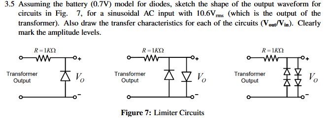Solved 3.5 ﻿Assuming the battery (0.7V) ﻿model for diodes, | Chegg.com