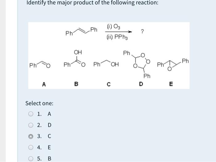 Solved Identify the major product of the following reaction: | Chegg.com