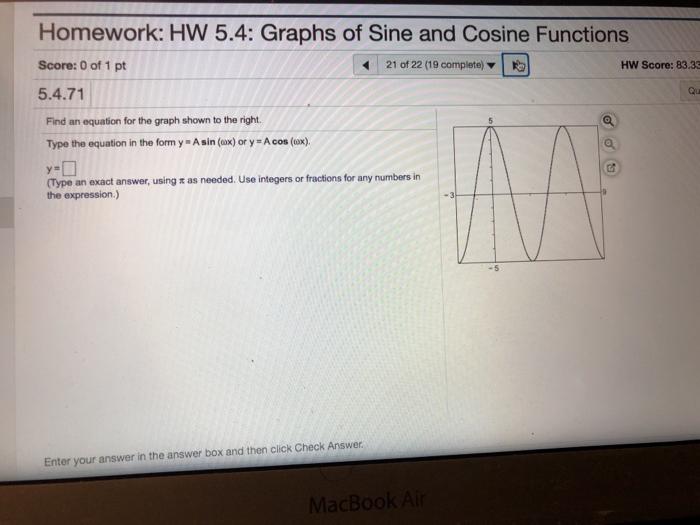 Solved Homework: HW 5.4: Graphs of Sine and Cosine Functions | Chegg.com