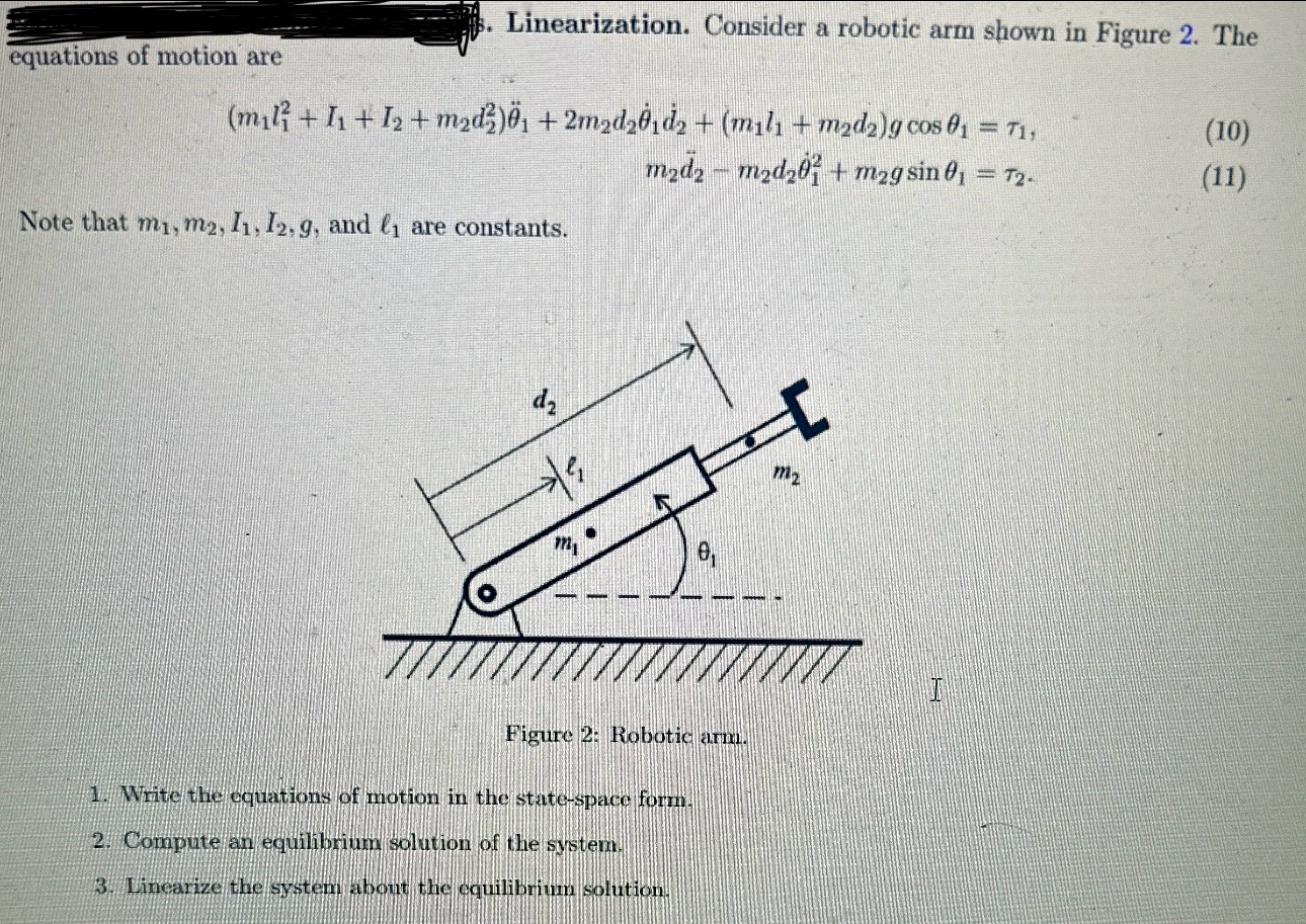 Solved equations of motion arefinearization. Consider a | Chegg.com