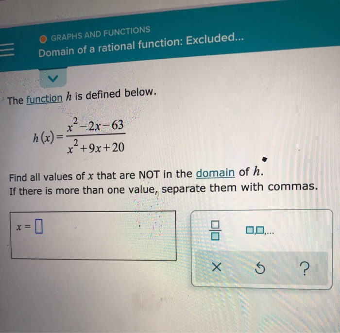 Solved GRAPHS AND FUNCTIONS Domain of a rational function: | Chegg.com