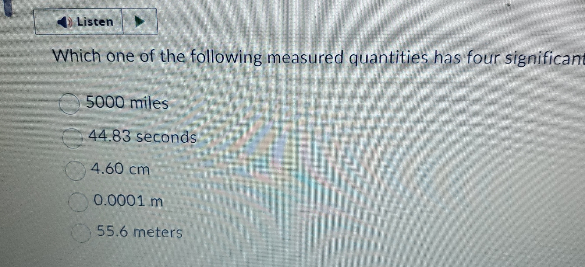 Solved ListenWhich one of the following measured quantities | Chegg.com