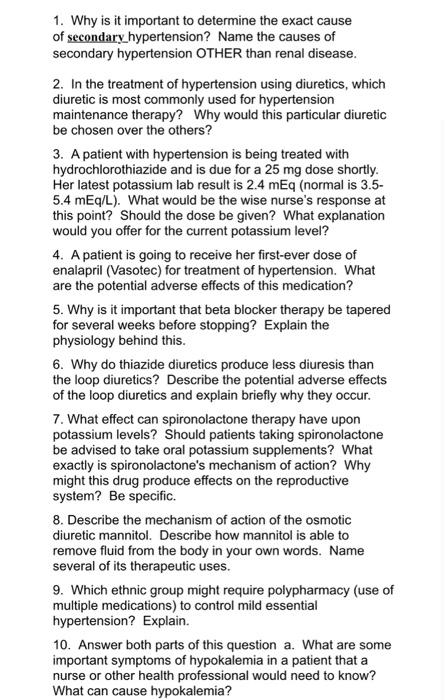 Solved 1. Why is it important to determine the exact cause | Chegg.com
