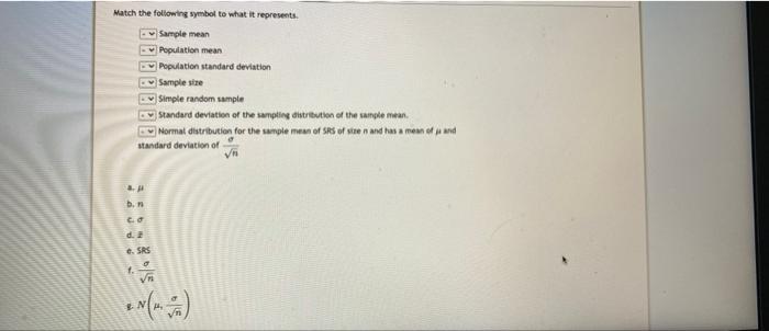 Solved Match the following symbol to what it represents. | Chegg.com