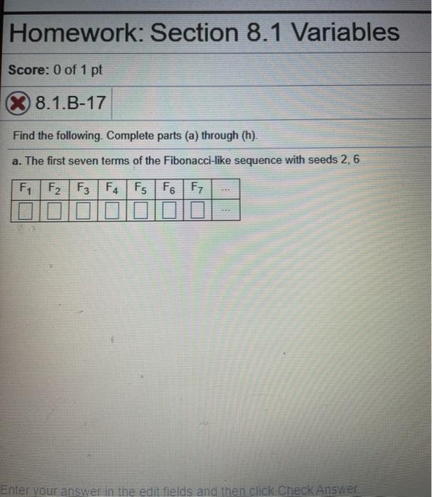 Solved Homework Section 8 1 Variables Score 0 Of 1 Pt X
