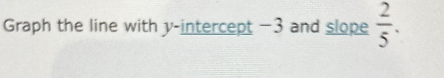 Solved Graph the line with y-intercept -3 ﻿and slope 25. | Chegg.com