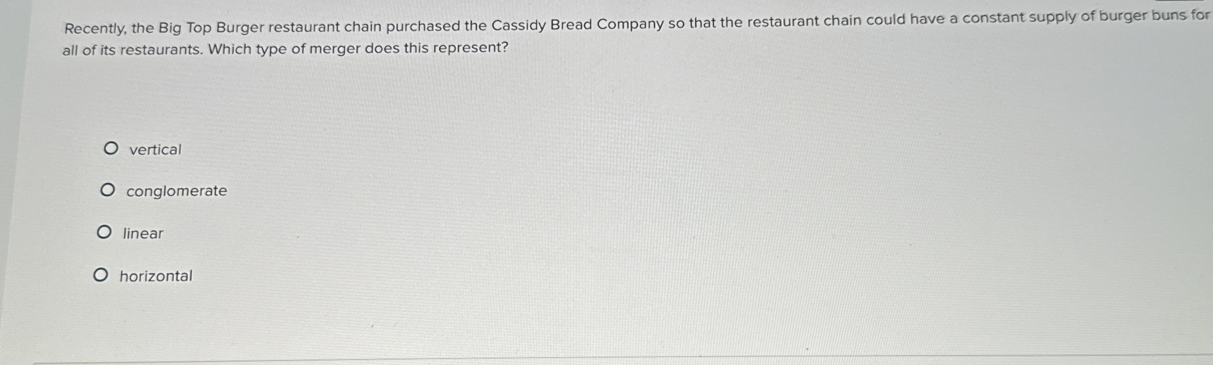 Solved Recently, the Big Top Burger restaurant chain | Chegg.com