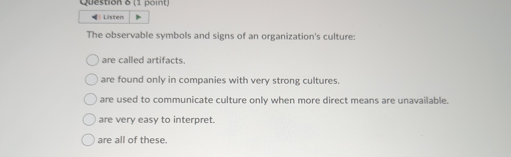 Solved The observable symbols and signs of an organization's | Chegg.com