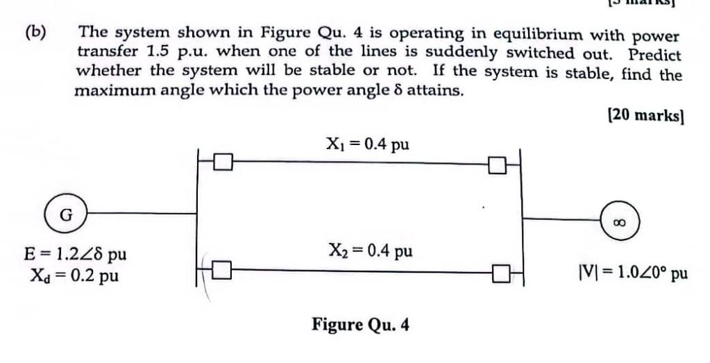 Solved The system shown in Figure Qu. 4 is operating in | Chegg.com